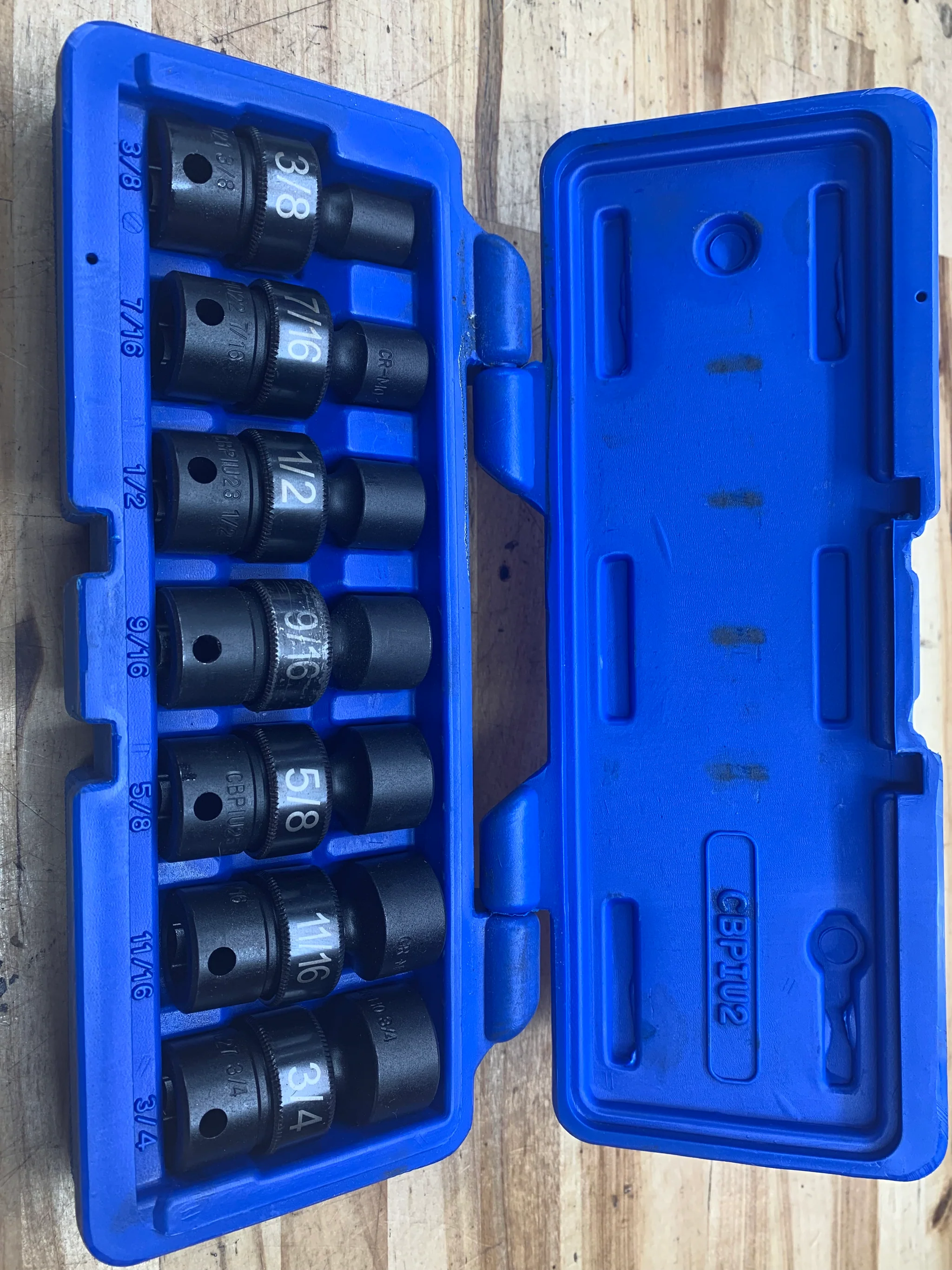 Buy Blue Power by Cornwell SAE Impact swivel socket set 3/8” CBPIU2 ...